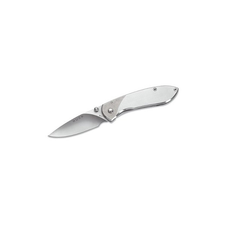 BUCK Nobleman Folding Knife - Stainless Steel at Glen's