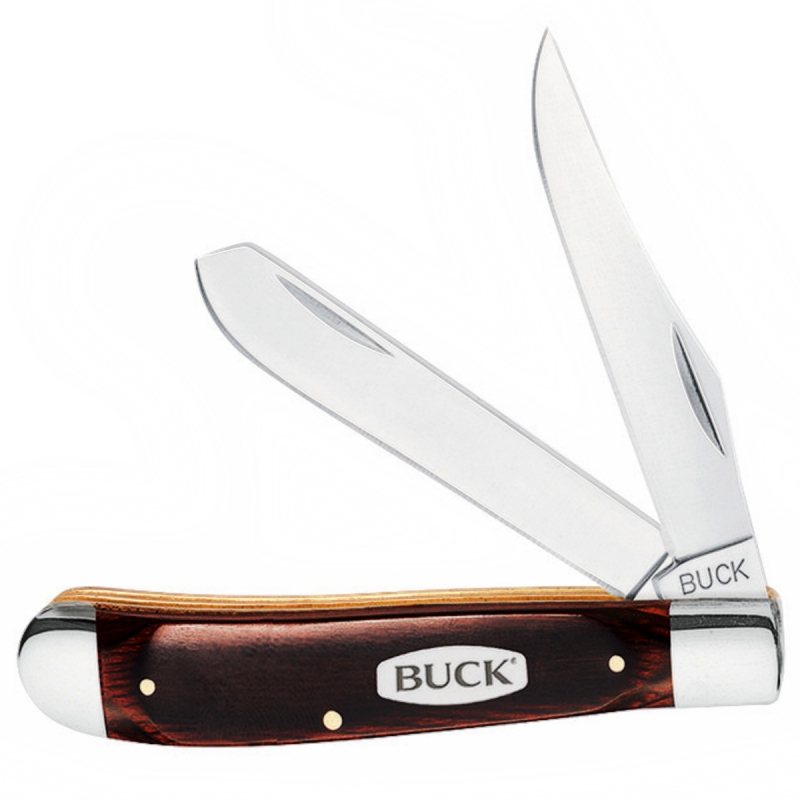 BUCK 382 Trapper Knife - Woodgrain at Glen's