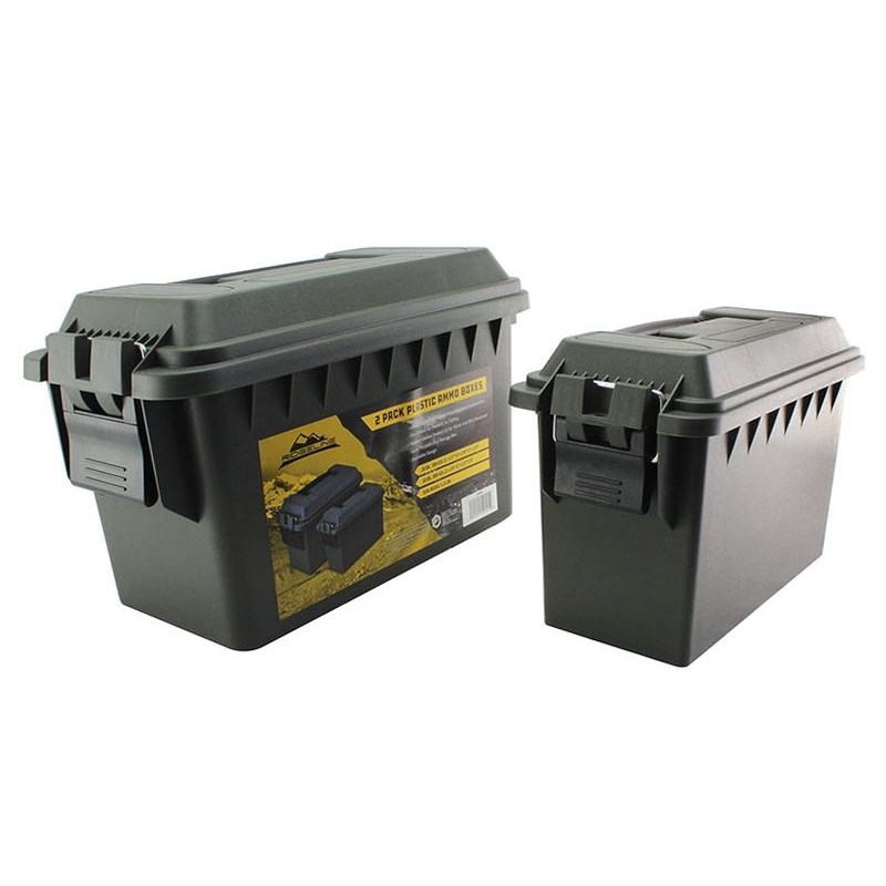 Ridgeline 2 Pack Plastic Ammo Box - 30 Cal & 50 Cal - OD Green at Glen's