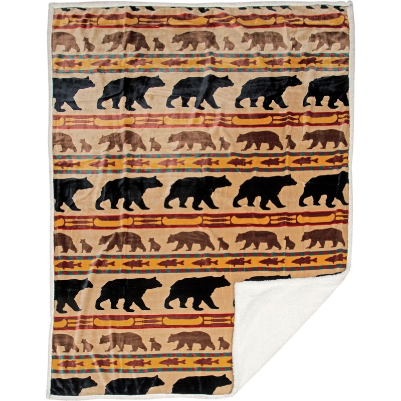 Carstens Bear Family Sherpa Fleece Throw