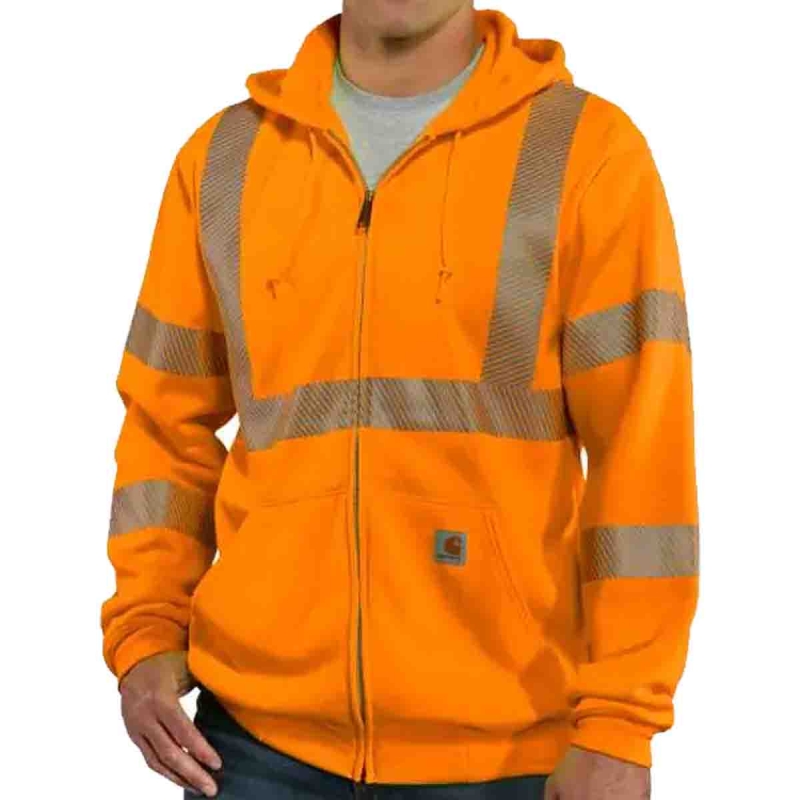 Carhartt Men's High-Visibility Zip-Front Class 3 Sweatshirt Carhartt Men's High-Visibility Zip-Front Class 3 Sweatshirt