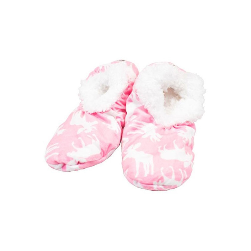 Lazy One Pink Classic Moose Fuzzy Feet