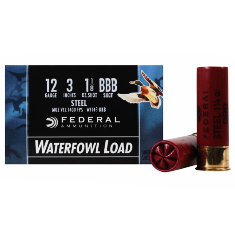 Federal Speed-Shok 12 Ga 3" 1 1/8oz BBB Steel Shot - 25 Rounds WF143 ...